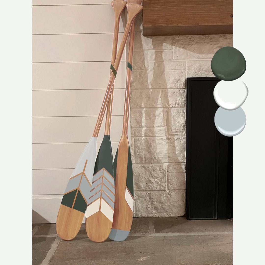 Hand Painted Canoe Paddle, Hunter Green Feathers, Select 1 Paddle BT - Etsy