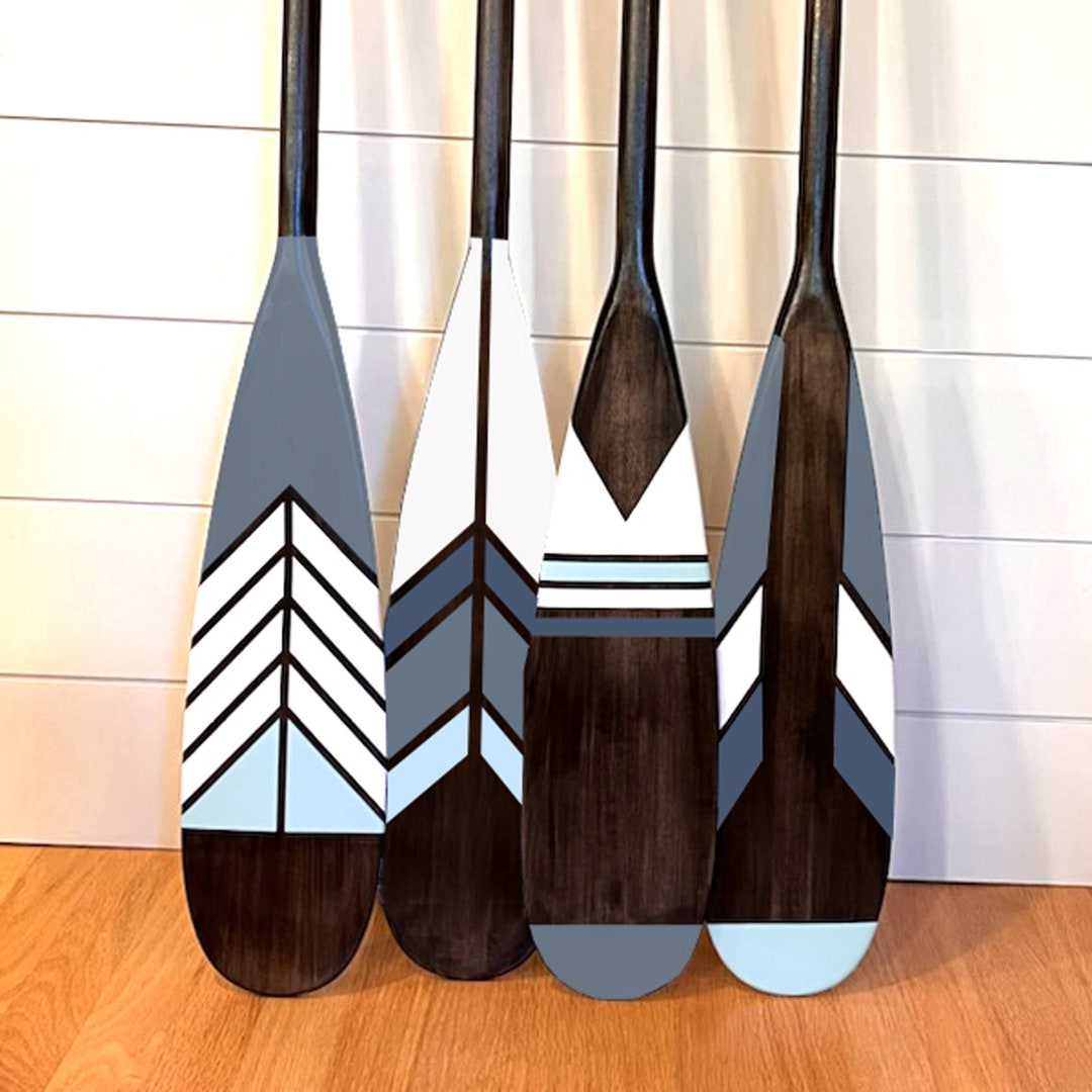Hand Painted Canoe Paddle Wall Art: Coastal Decor, Beach Blues BT - Etsy