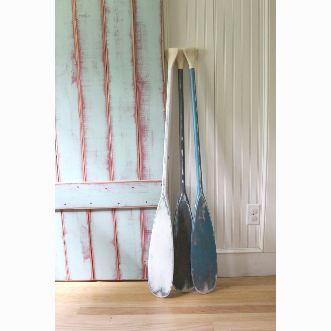 Set of 2 Hand Painted Decorative Canoe Paddles – Distressed Vintage ...