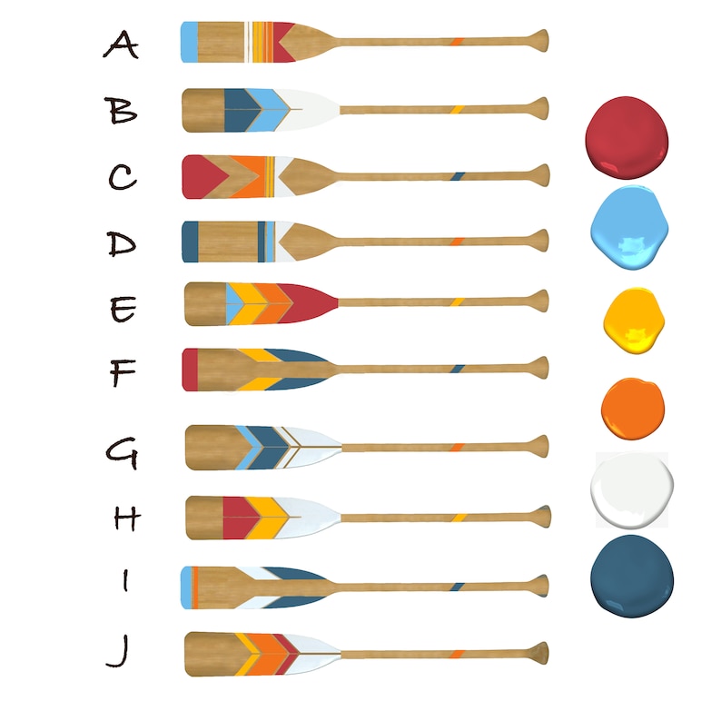 Set of 2 Hand Painted Canoe Paddle Wall Art - Coastal Decor - Squam ...