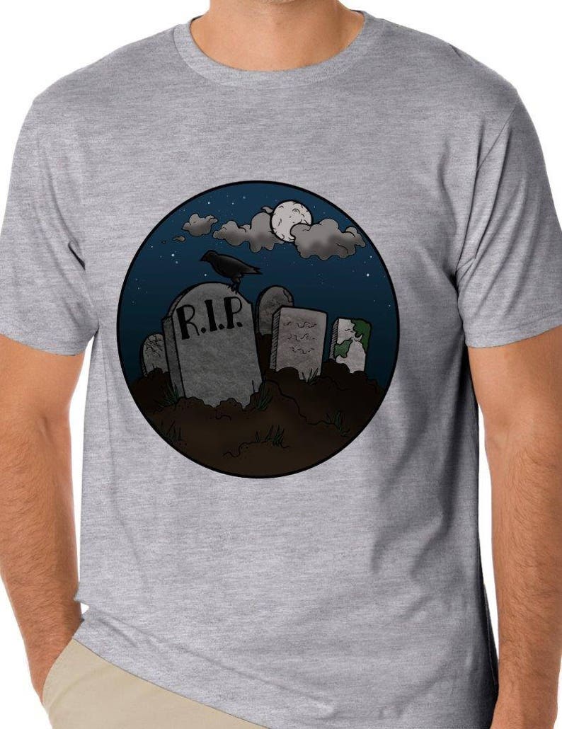 Graveyard T Shirt RIP Tombstones Halloween Tee Cemetery - Etsy