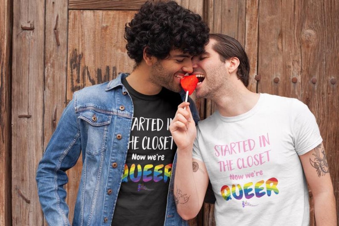 Started in the Closet Now We're Queer T Shirt, Gay Pride Tee, Rainbow ...