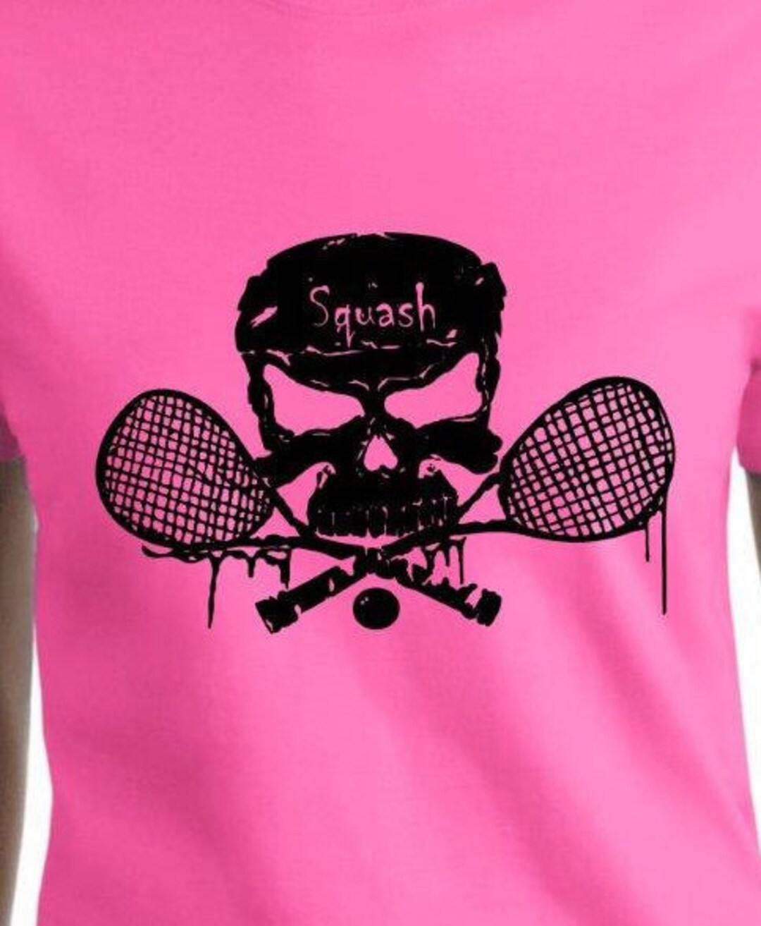 Black Skull Squash T Shirt Gift for Squash Athlete Skull Tee Fitness ...
