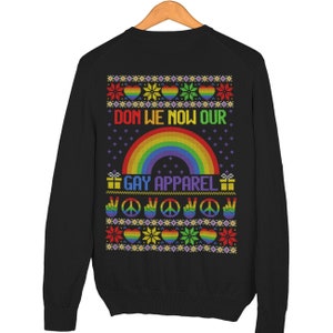 Gay Apparel Christmas Sweater, Gay Rainbow Christmas Jumper, LGBT Xmas ...