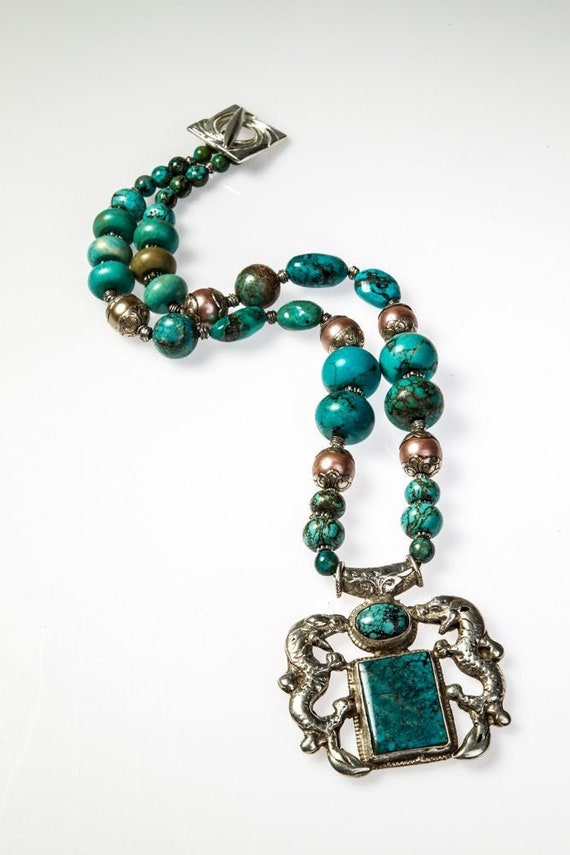 Antique African Silver Geometric Design Bracelet - Gem