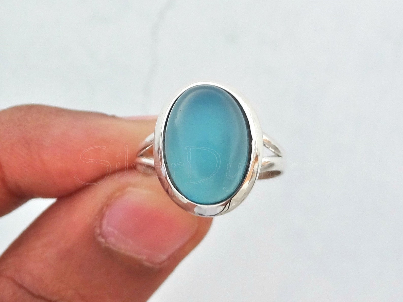 Chalcedony ring 925 solid sterling silver ring silver | Etsy