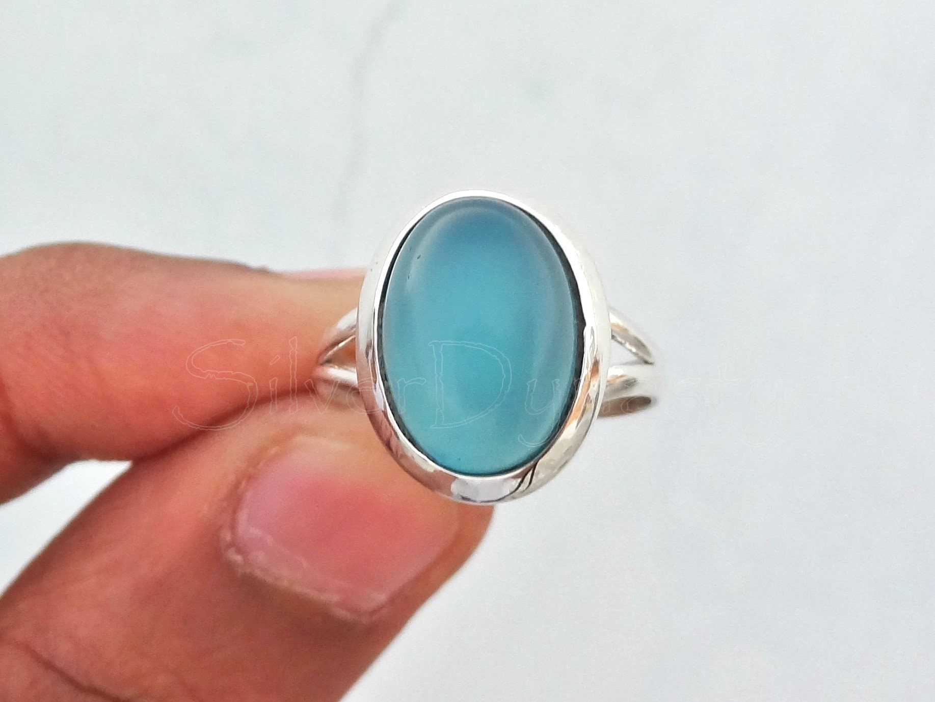 Chalcedony ring 925 solid sterling silver ring silver | Etsy