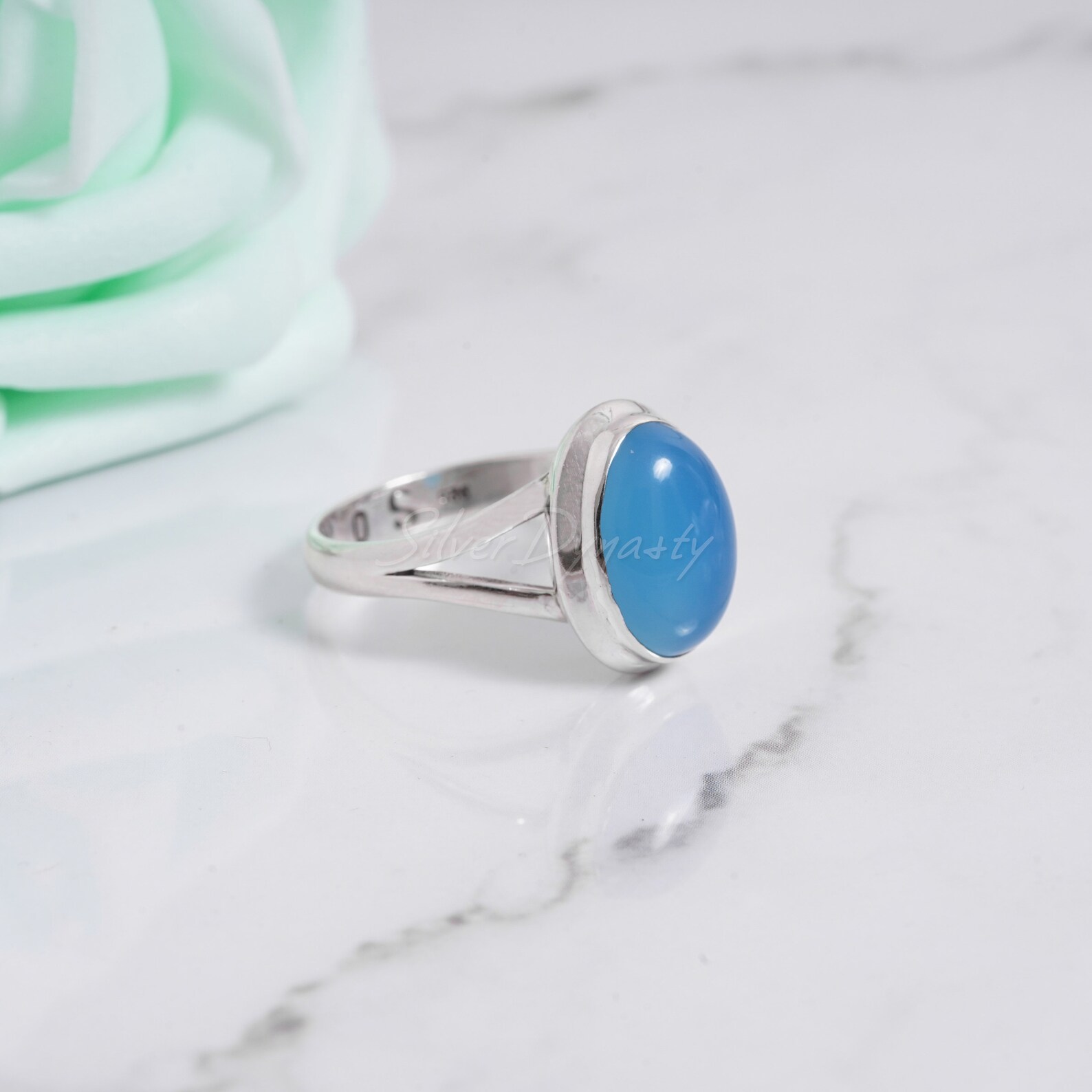 Chalcedony Ring 925 Solid Sterling Silver Ring Chalcedony - Etsy