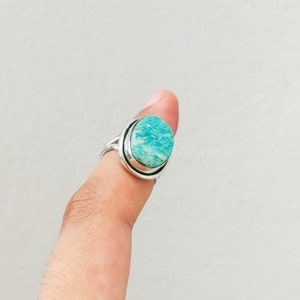 Amazonite Ring 925 Solid Sterling Silver Ring Oval Amazonite - Etsy