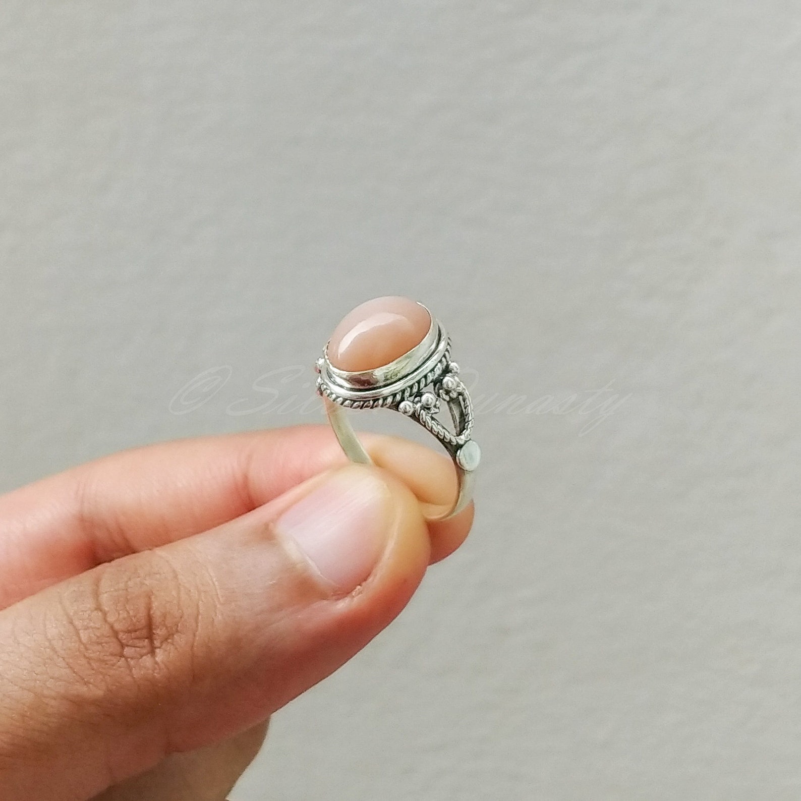 Natural Pink Moonstone Ring Moonstone Ring 925 Solid - Etsy