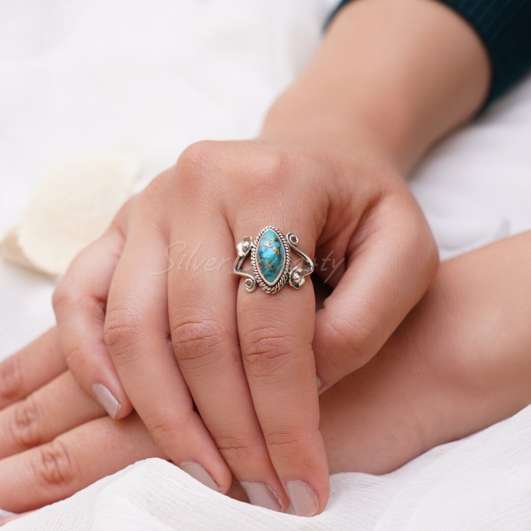 Natural Turquoise Ring Handmade Ring 925 Solid Sterling - Etsy