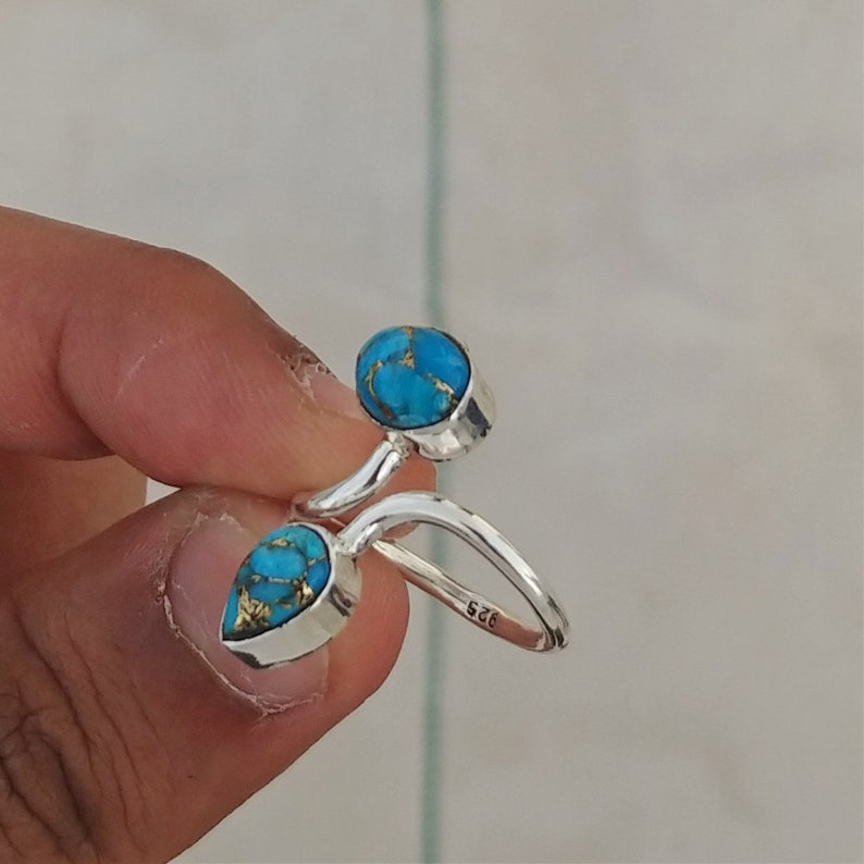 Turquoise ring handmade ring 92.5% sterling silver ring | Etsy