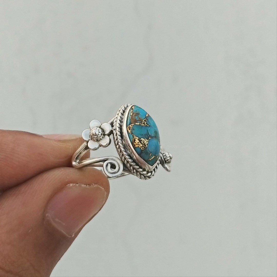 Natural Turquoise Ring Handmade Ring 925 Solid Sterling - Etsy