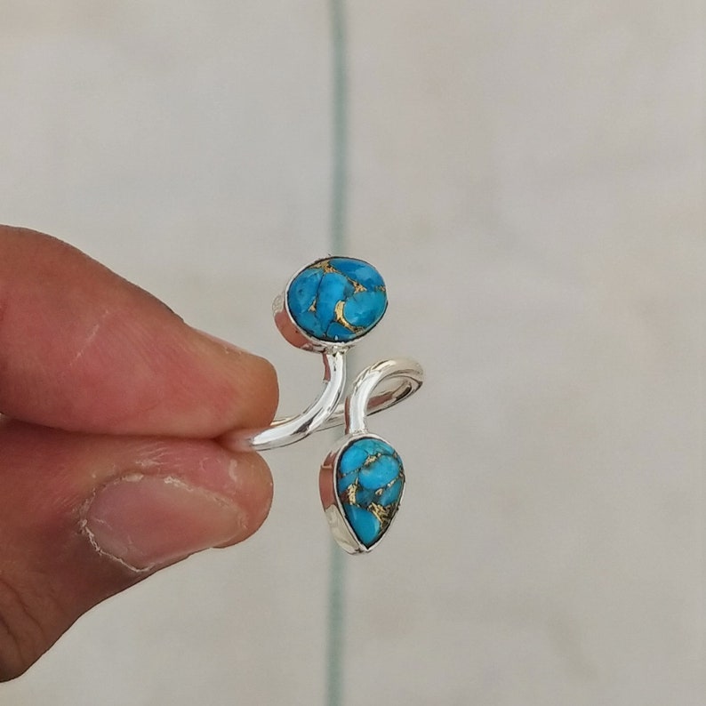 Turquoise ring handmade ring 92.5% sterling silver ring | Etsy