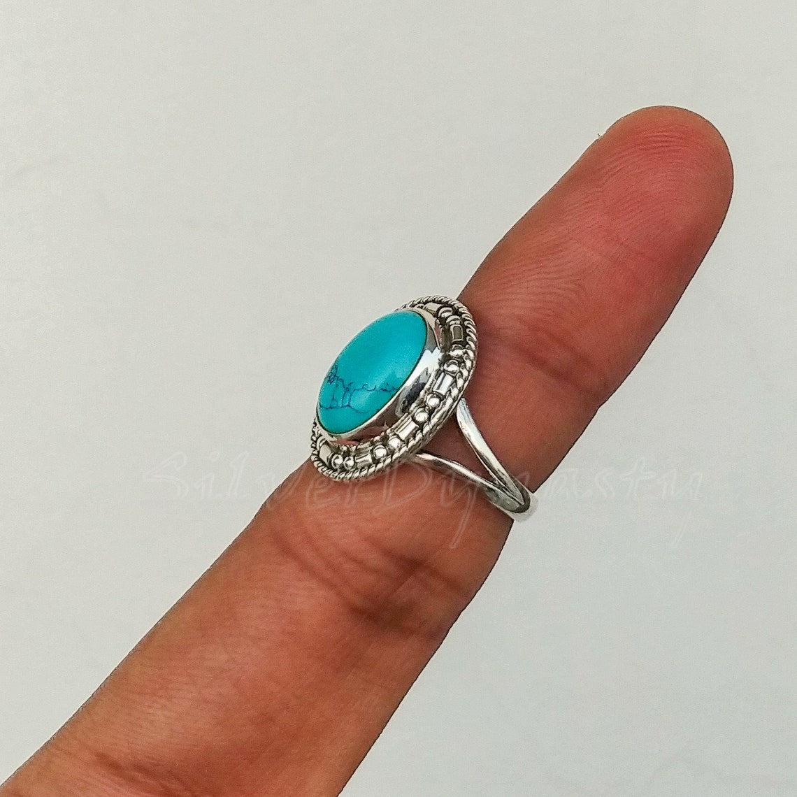 Turquoise Ring 92.5% Sterling Silver Ring Silver Ring 925 - Etsy