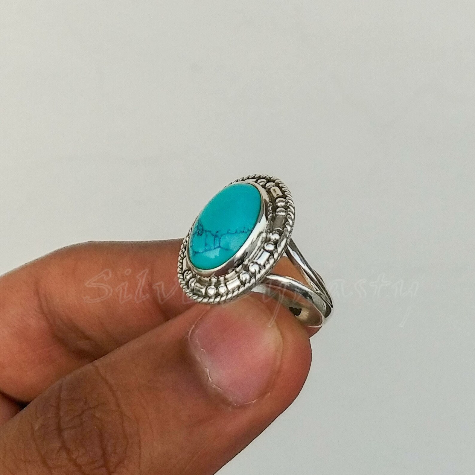 Turquoise Ring 92.5% Sterling Silver Ring Silver Ring 925 - Etsy