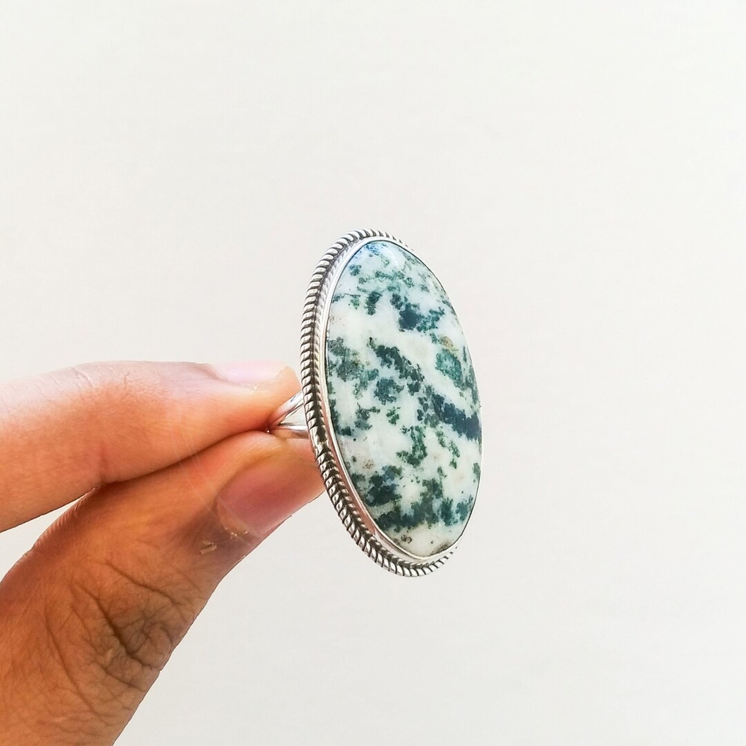 Tree Agate Ring, 925 Sterling Silver Ring, Handmade Ring, Oval Shape ...