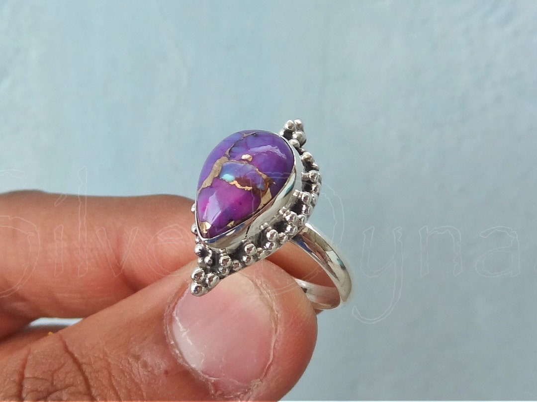 Handmade Pear Turquoise Ring: 925 Sterling Silver Women's Ring - Etsy