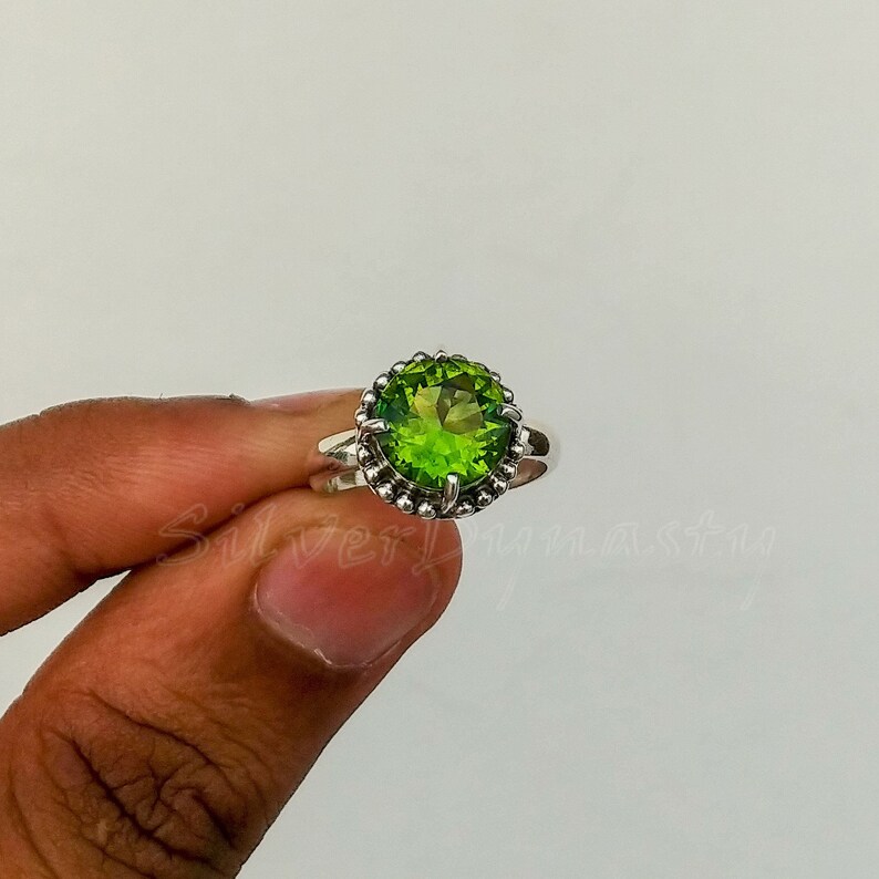 Handmade Peridot Ring: 925 Sterling Silver Boho Ring - Etsy