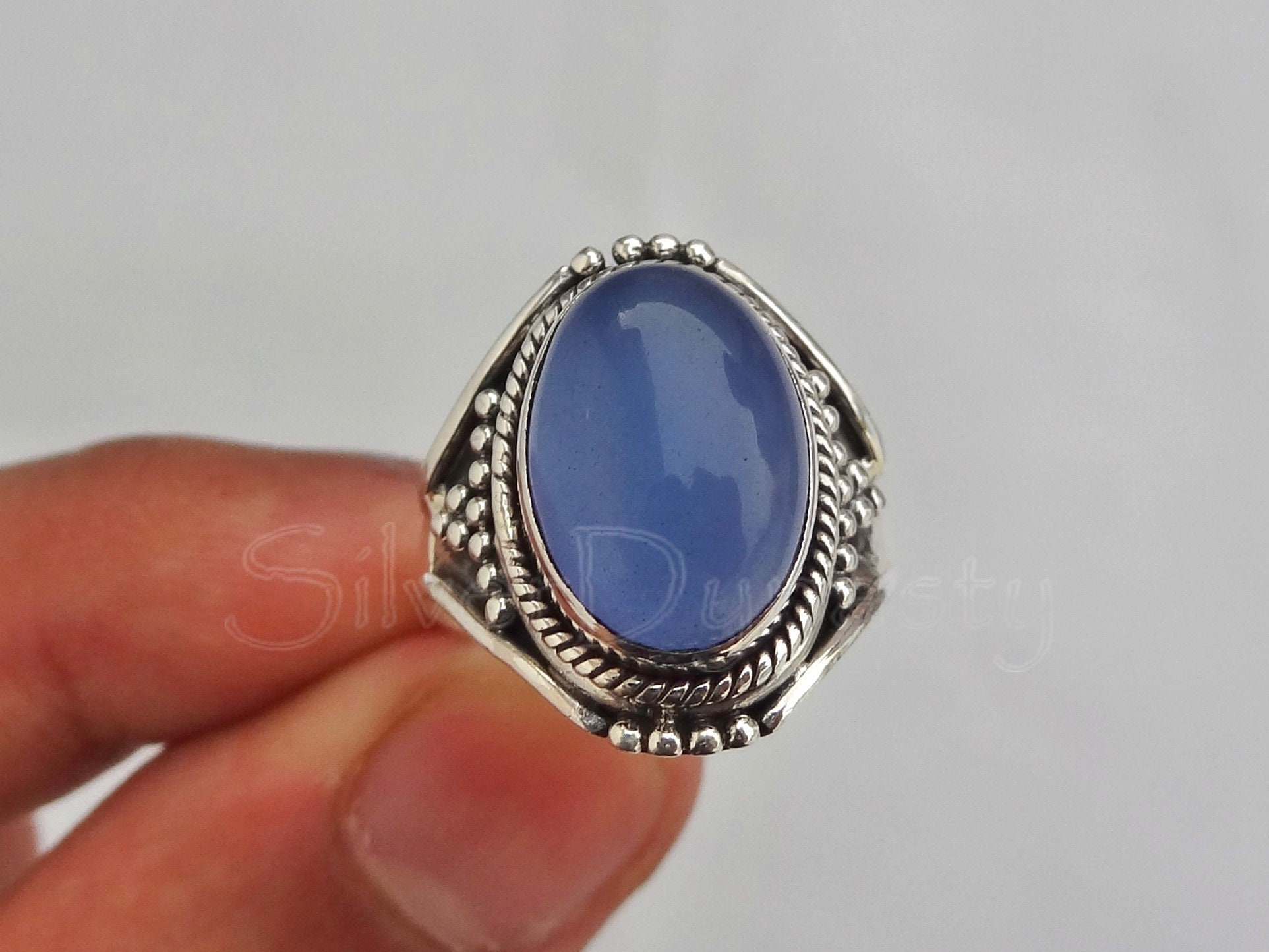 Chalcedony Ring 92.5% Sterling Silver Ring Silver Chalcedony - Etsy