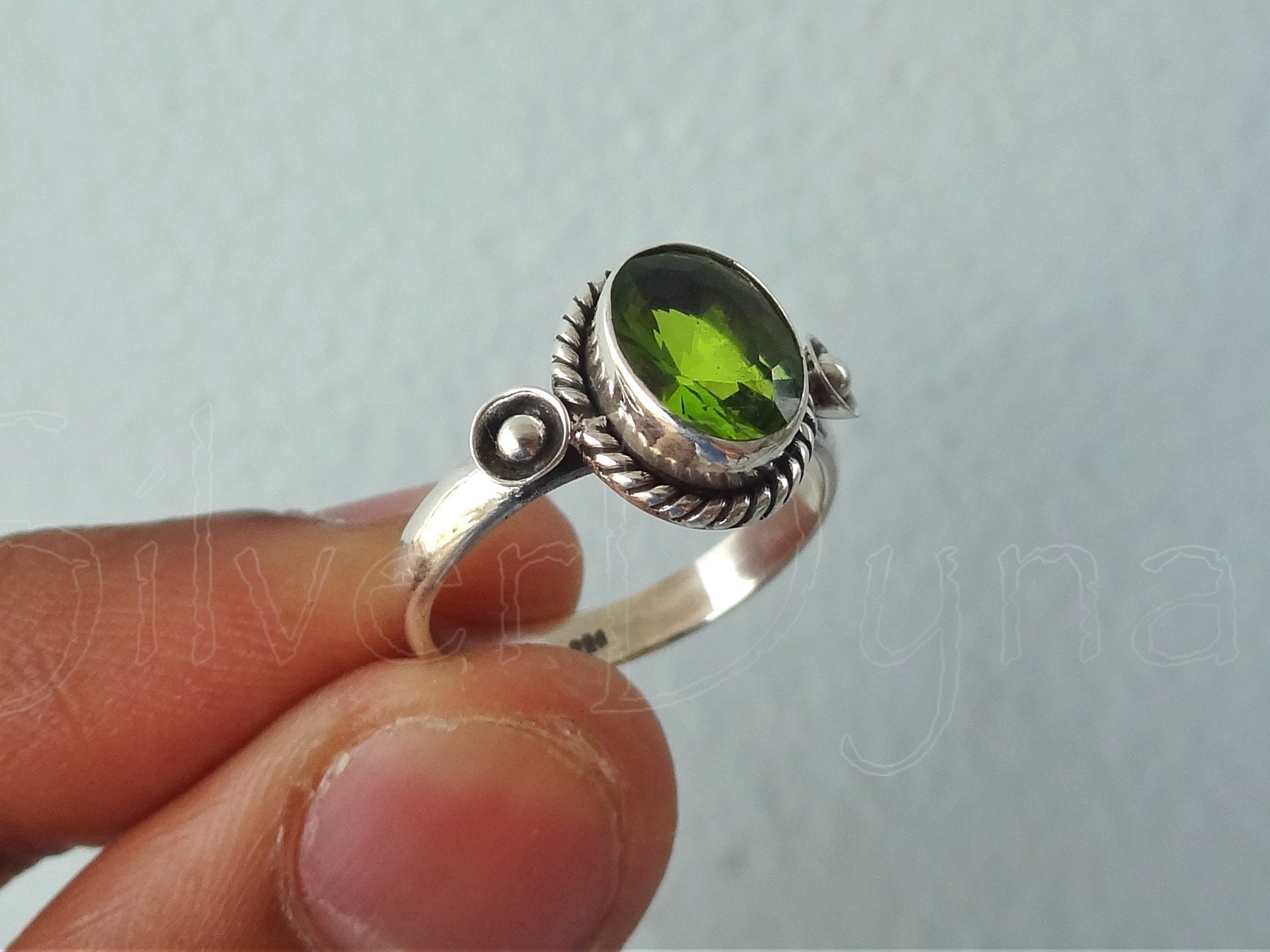 Peridot Ring Handmade Silver Ring 925 Solid Sterling Silver - Etsy