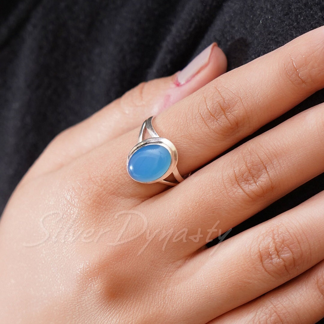 Chalcedony Ring, 925 Solid Sterling Silver Ring, Chalcedony Silver Ring ...