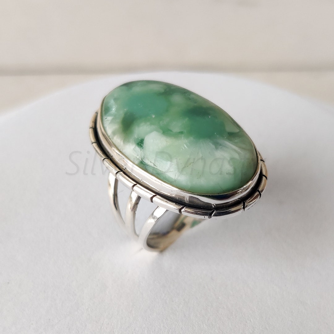 Hemimorphite Ring, 925 Sterling Silver Ring, Unique Gemstone Ring ...