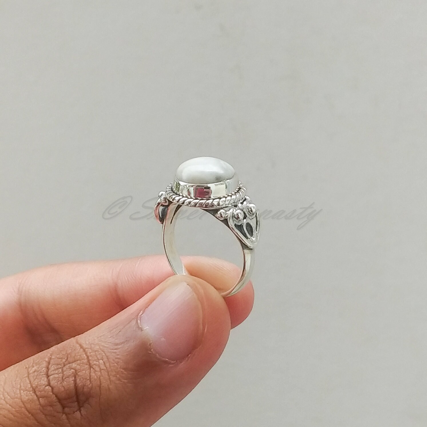 Natural Howlite Ring 925 Solid Sterling Silver Ring Boho | Etsy