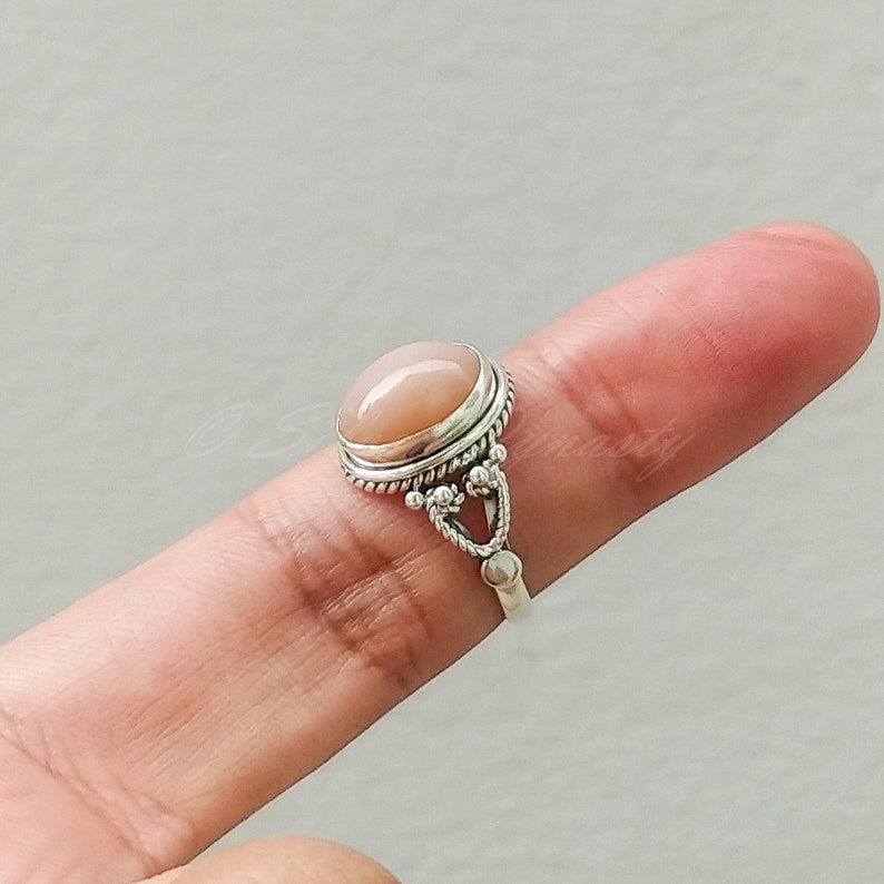 Natural Pink Moonstone Ring Moonstone Ring 925 Solid - Etsy