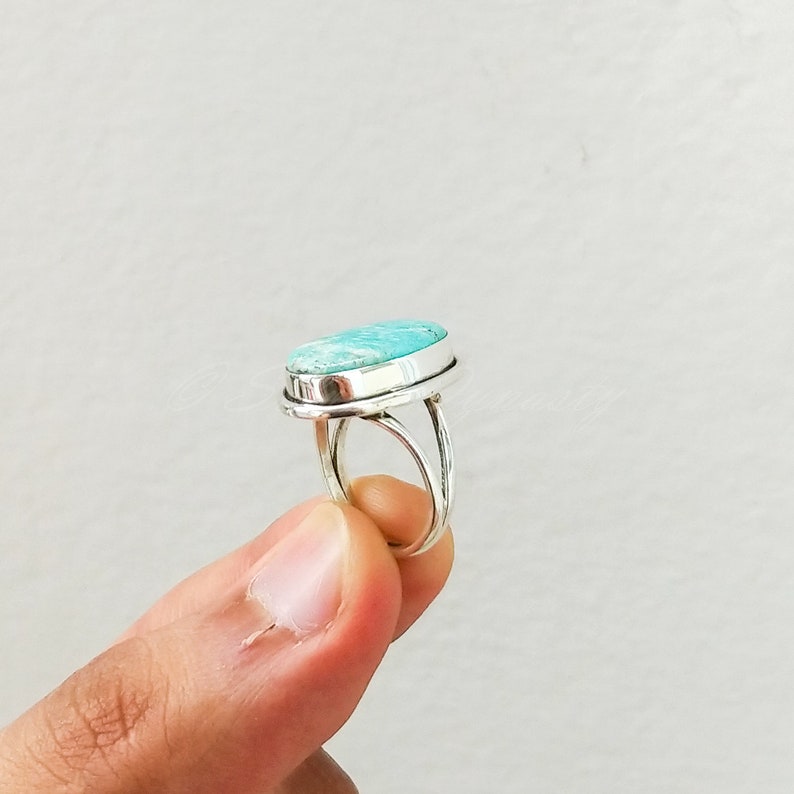 Amazonite Ring 925 Solid Sterling Silver Ring Oval Amazonite - Etsy