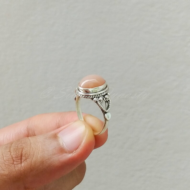 Natural Pink Moonstone Ring Moonstone Ring 925 Solid - Etsy