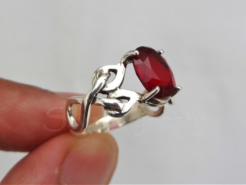 Natural Garnet Ring 925 Solid Sterling Silver Ring Handmade | Etsy