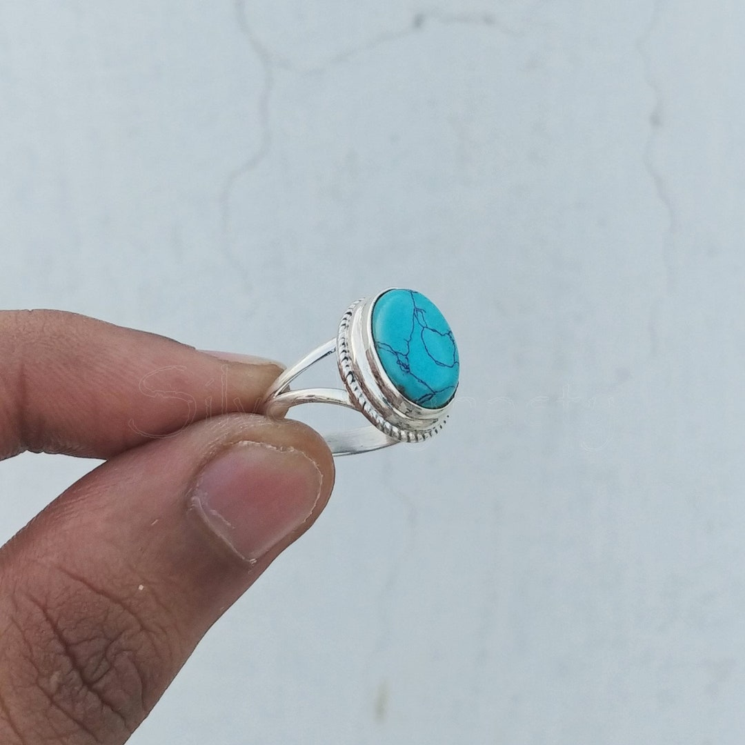 Turquoise Ring, 925 Solid Sterling Silver Ring, Silver Ring, Sterling ...