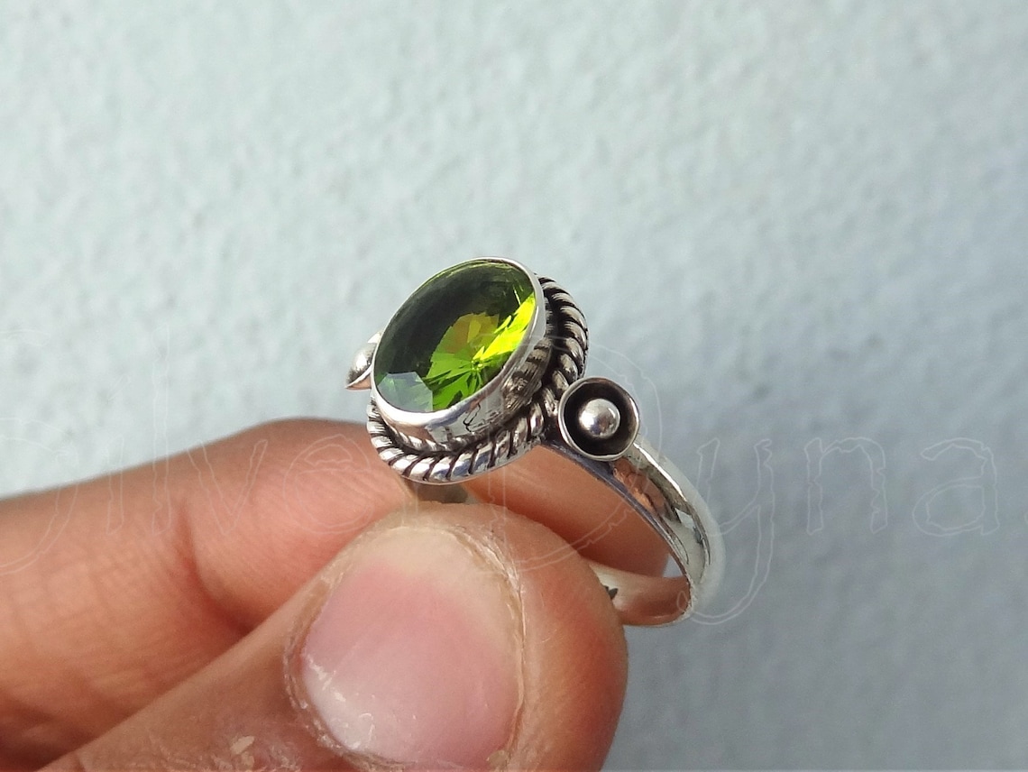 Peridot Ring Handmade Silver Ring 925 Solid Sterling Silver - Etsy