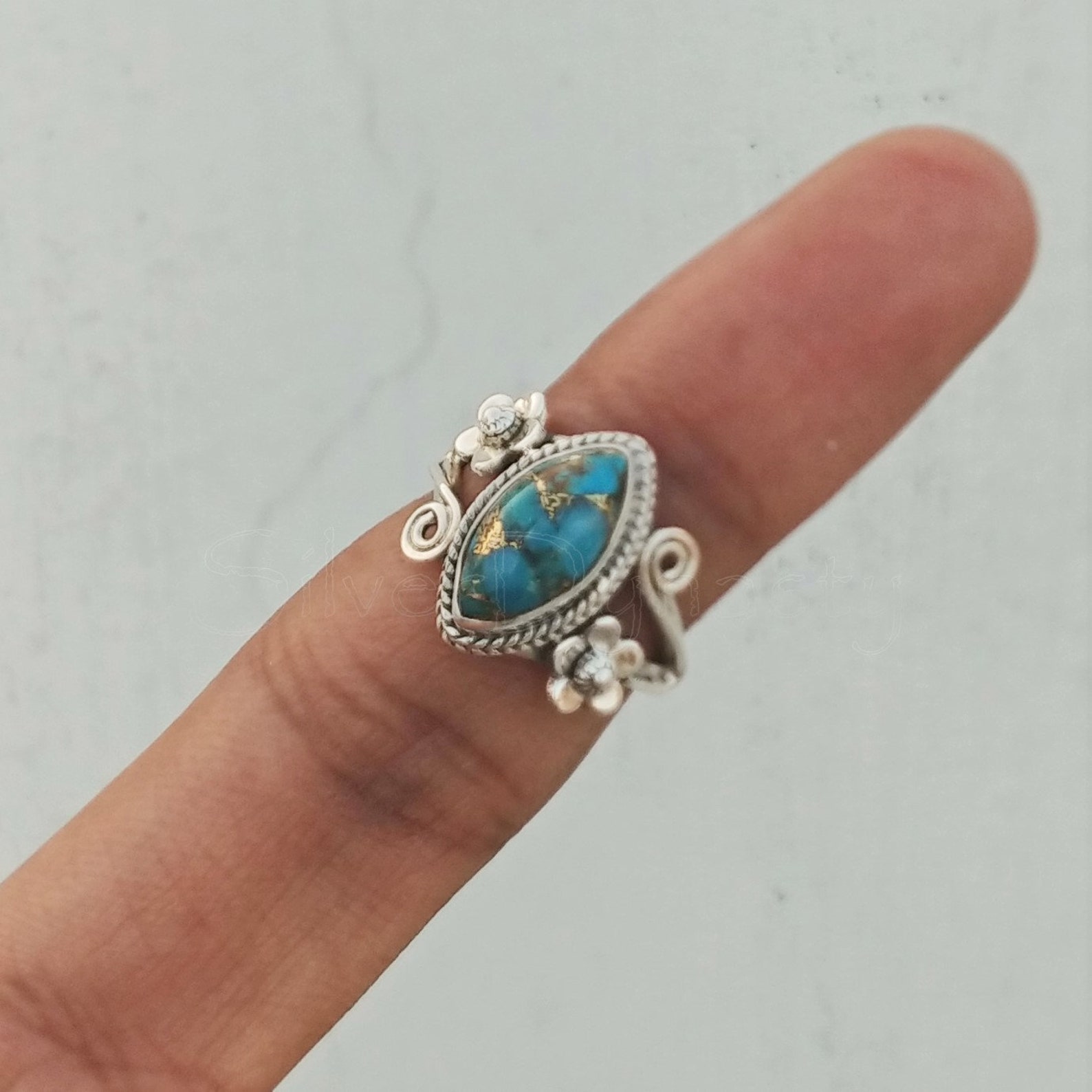 Natural Turquoise Ring Handmade Ring 925 Solid Sterling - Etsy