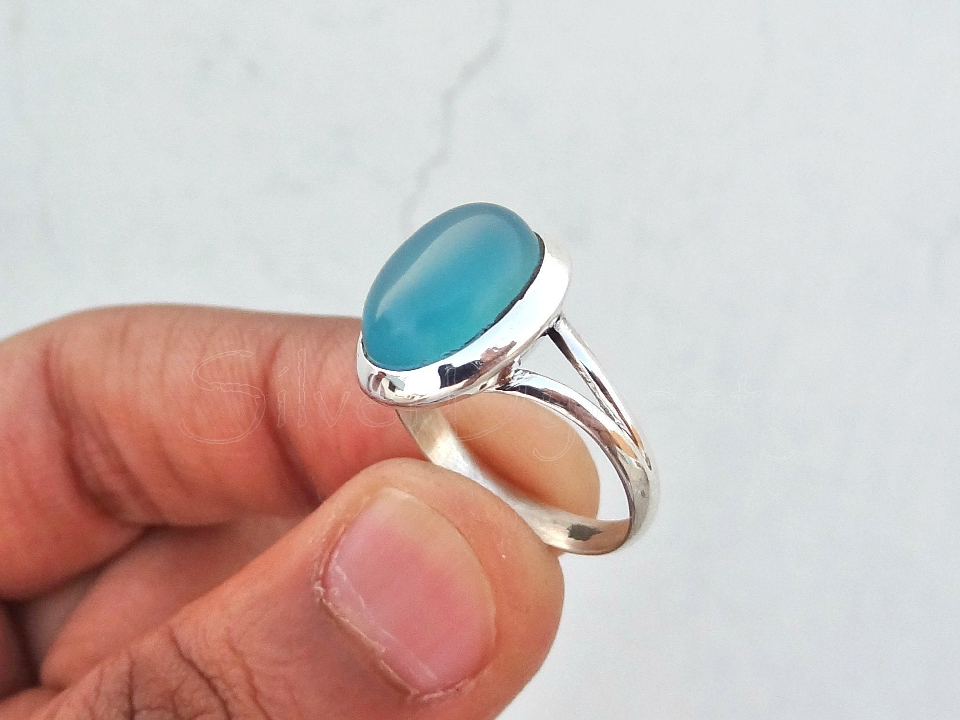Chalcedony ring 925 solid sterling silver ring silver | Etsy