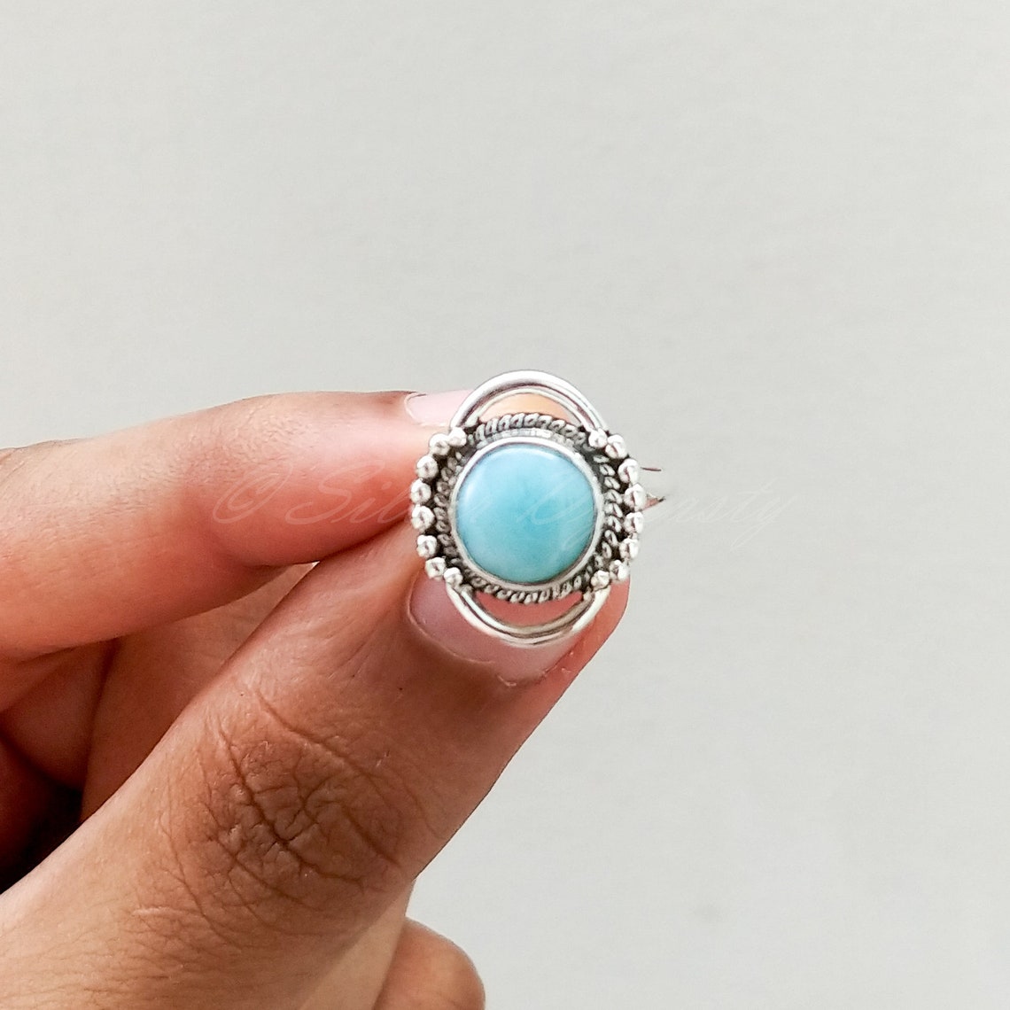 Larimar Ring Handmade Silver Ring 925 Solid Sterling Silver | Etsy