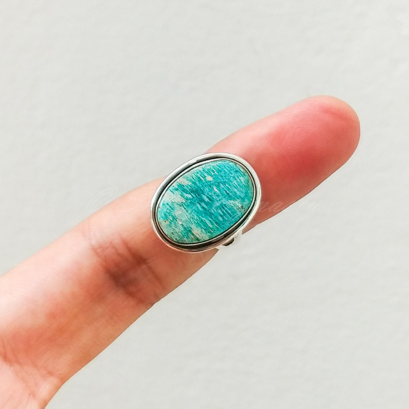 Amazonite Ring 925 Solid Sterling Silver Ring Oval Amazonite | Etsy