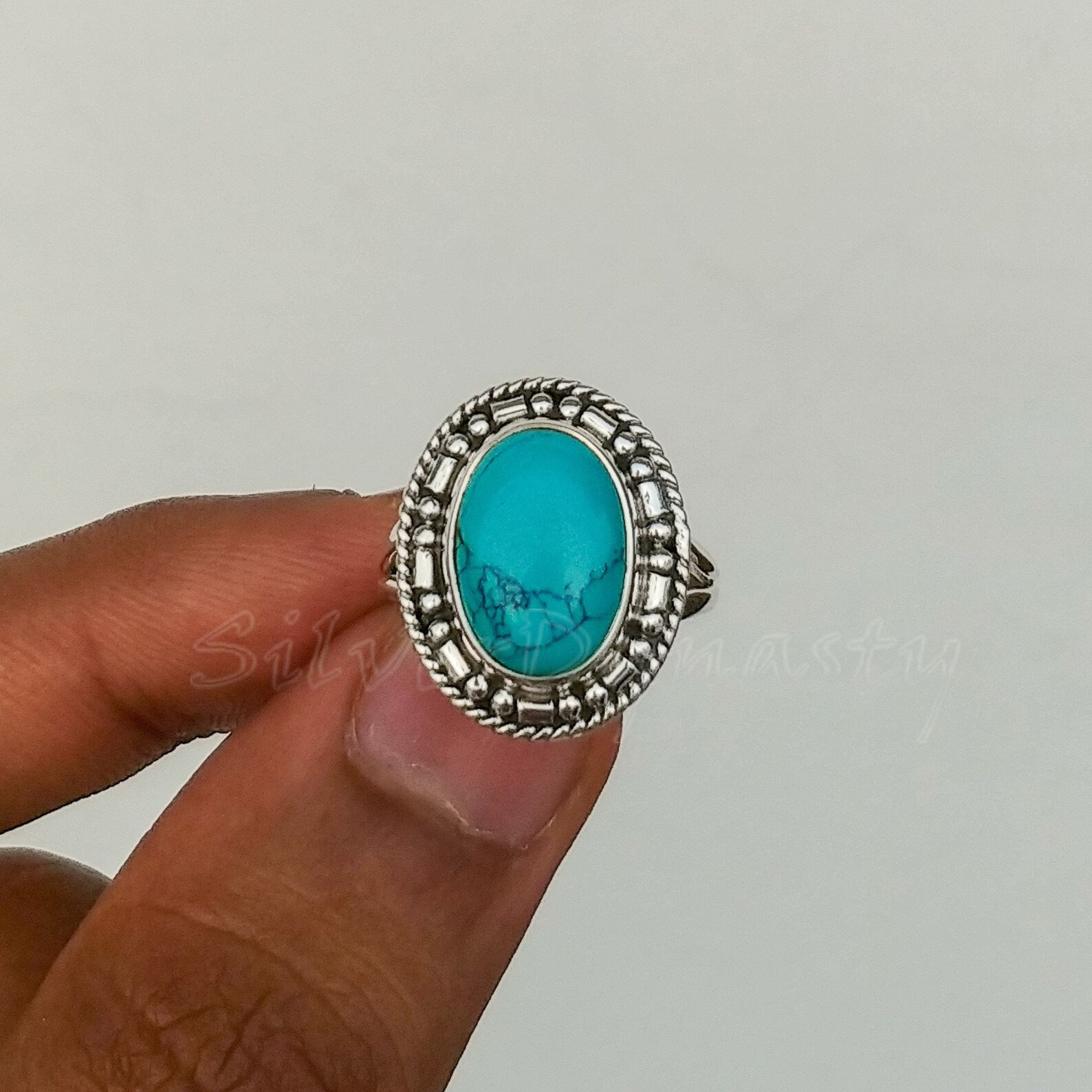 Turquoise Ring 92.5% Sterling Silver Ring Silver Ring 925 - Etsy