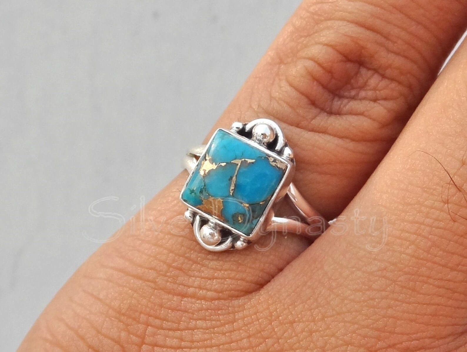 Turquoise Ring Handmade Ring 92.5% Sterling Silver Ring - Etsy