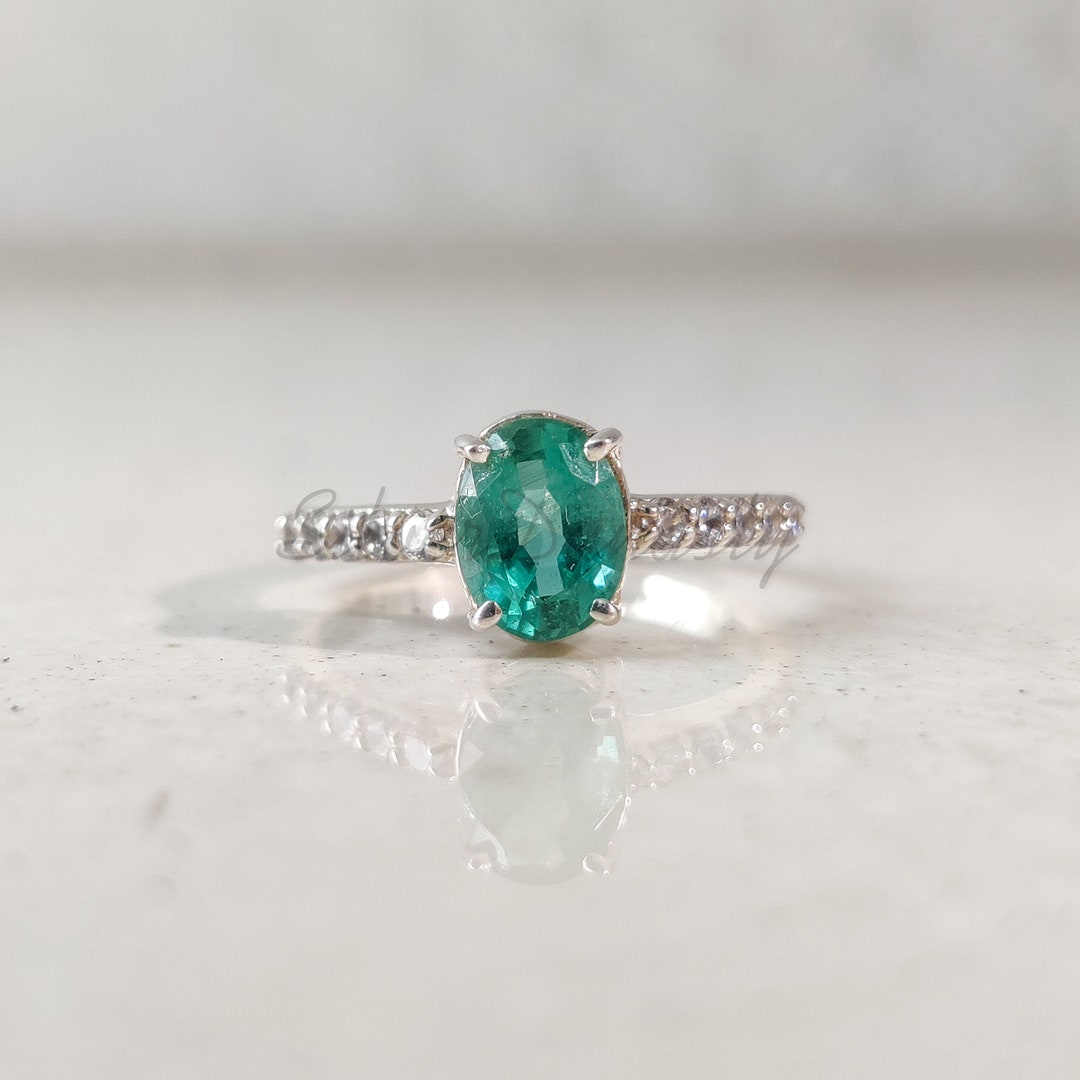 Handmade Emerald Ring: 925 Sterling Silver May Birthstone - Etsy