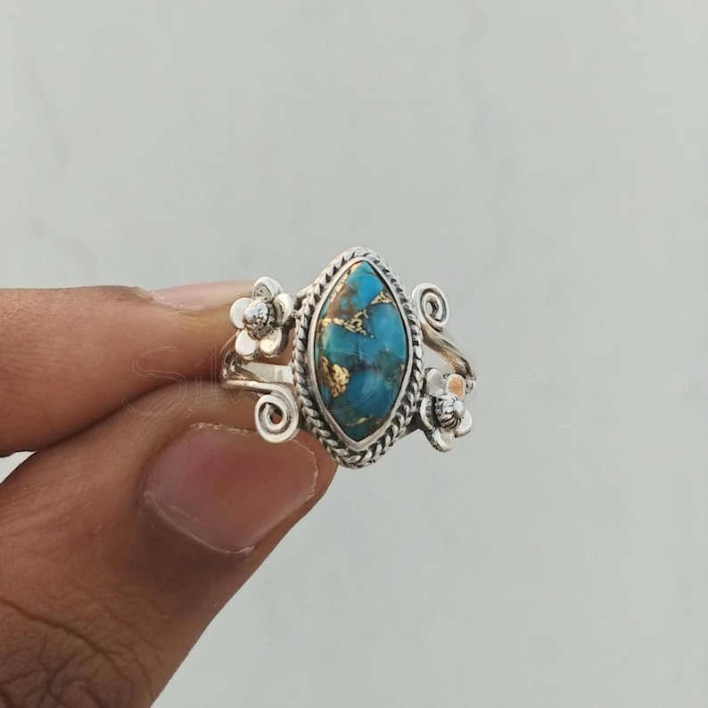 Natural Turquoise Ring Handmade Ring 925 Solid Sterling - Etsy