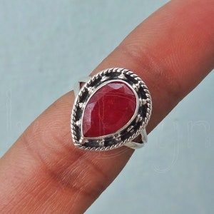 Ruby Ring, Handmade Ring, 925 Solid Sterling Silver Ring, Silver Ruby ...