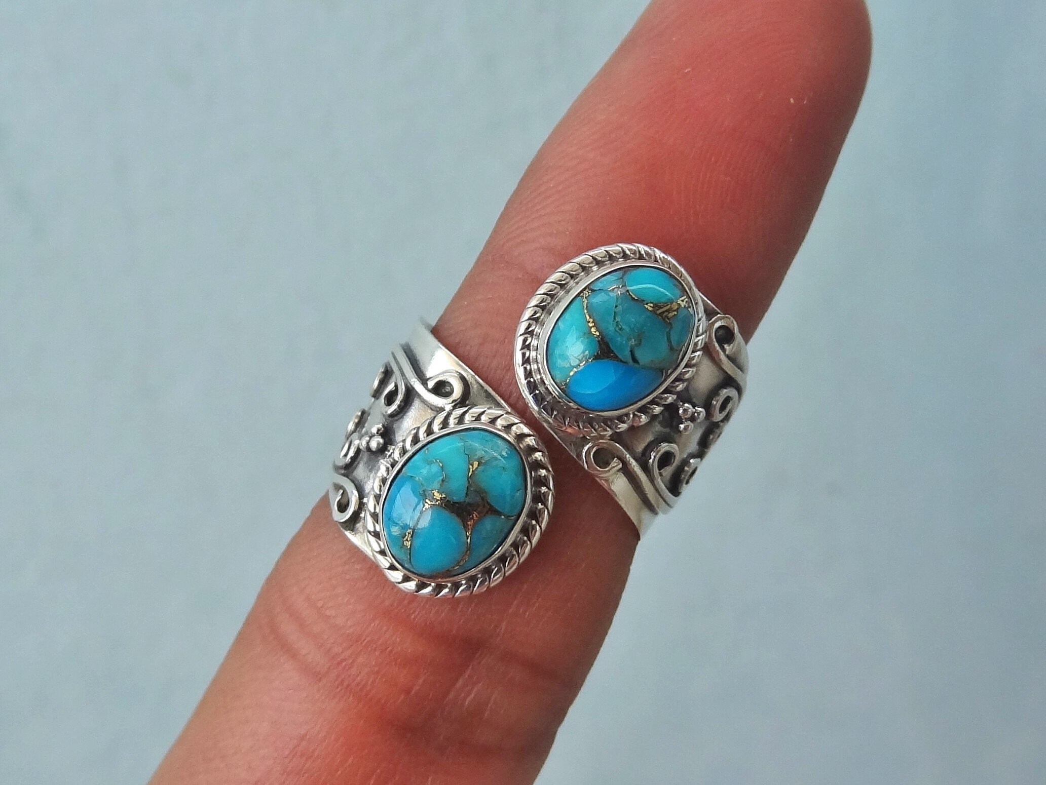 Turquoise Ring Handmade Ring 92.5% Silver Ring Silver - Etsy