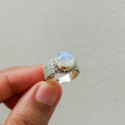 Moonstone Ring 925 Solid Sterling Silver Ring Moonstone - Etsy