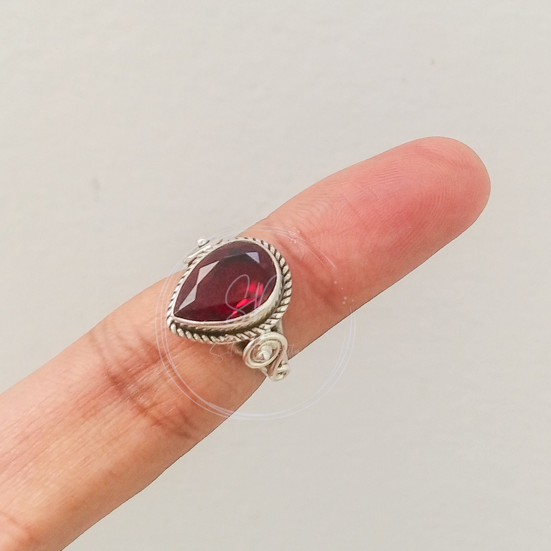 Garnet Ring 925 Solid Sterling Silver Ring Silver Garnet - Etsy