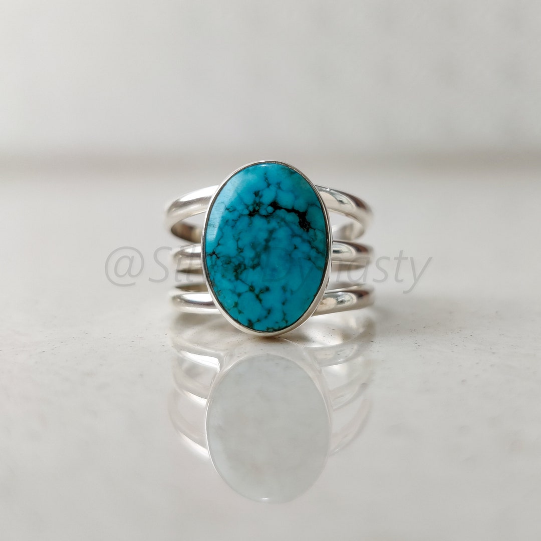 Natural Turquoise Ring, American Turquoise Ring, Sterling Silver Ring ...
