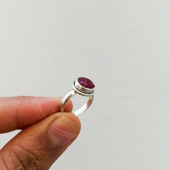 Ruby Ring 925 Solid Sterling Silver Ring Silver Ruby Ring | Etsy