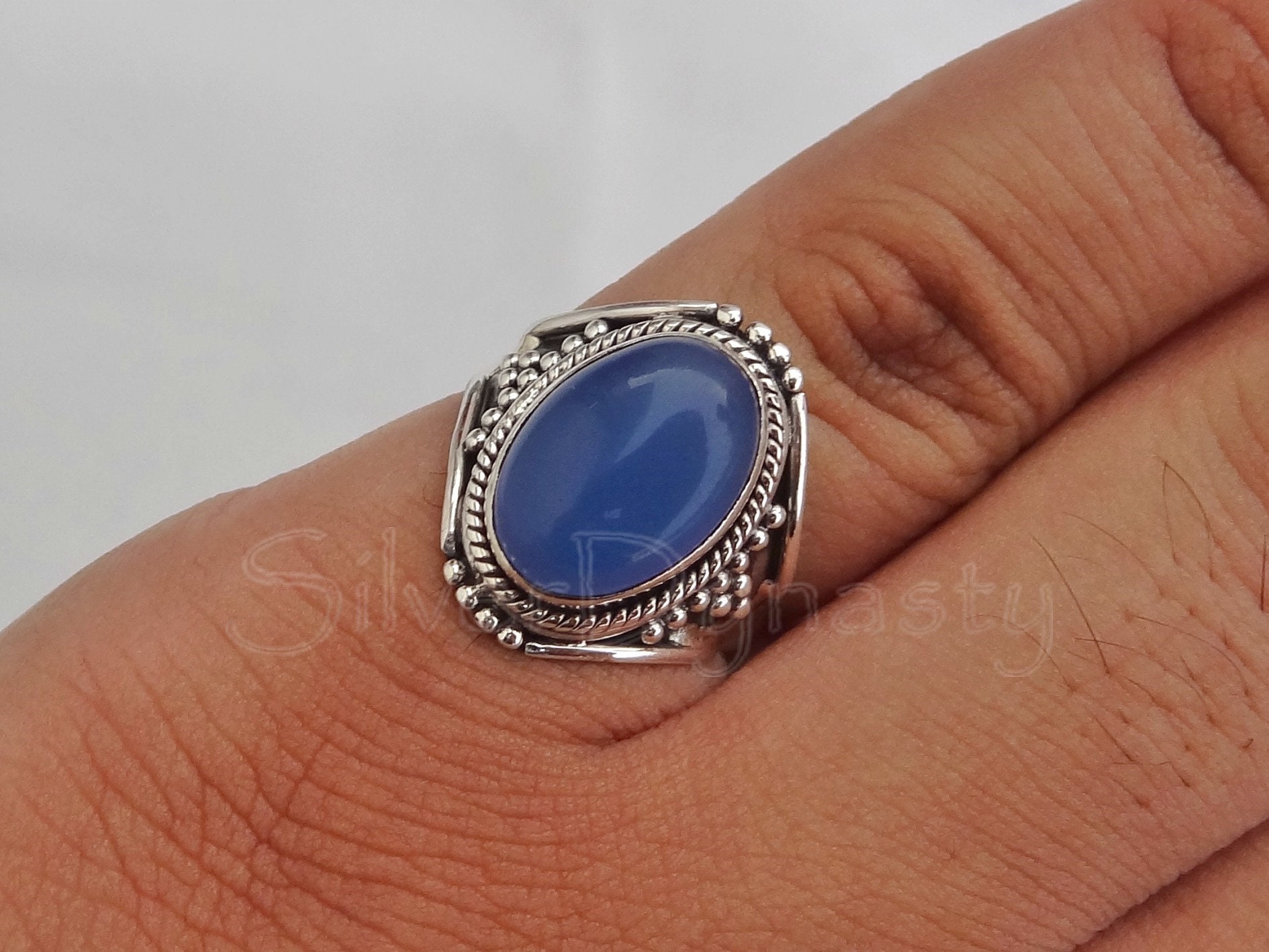 Chalcedony Ring 92.5% Sterling Silver Ring Silver Chalcedony - Etsy