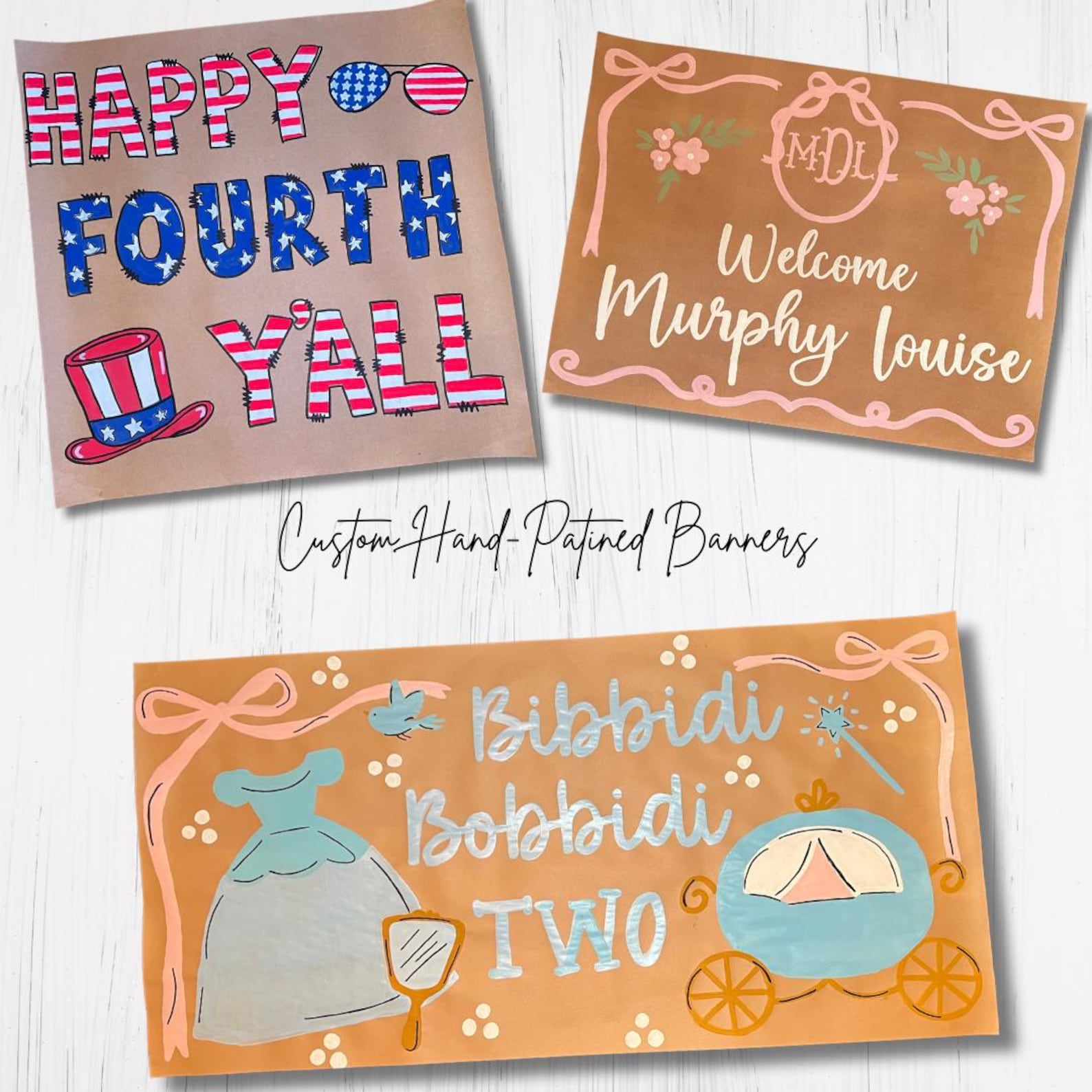 Hand-painted Custom Banner, Painted Birthday Banner, Painted Butcher ...